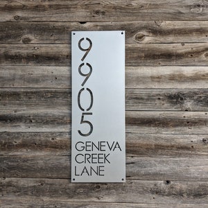 Vertical Address Plaque With Numbers and Street Name Metal - Etsy