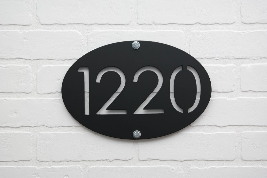 Oval Metal Address Plaque Round House Number Plaque - Etsy