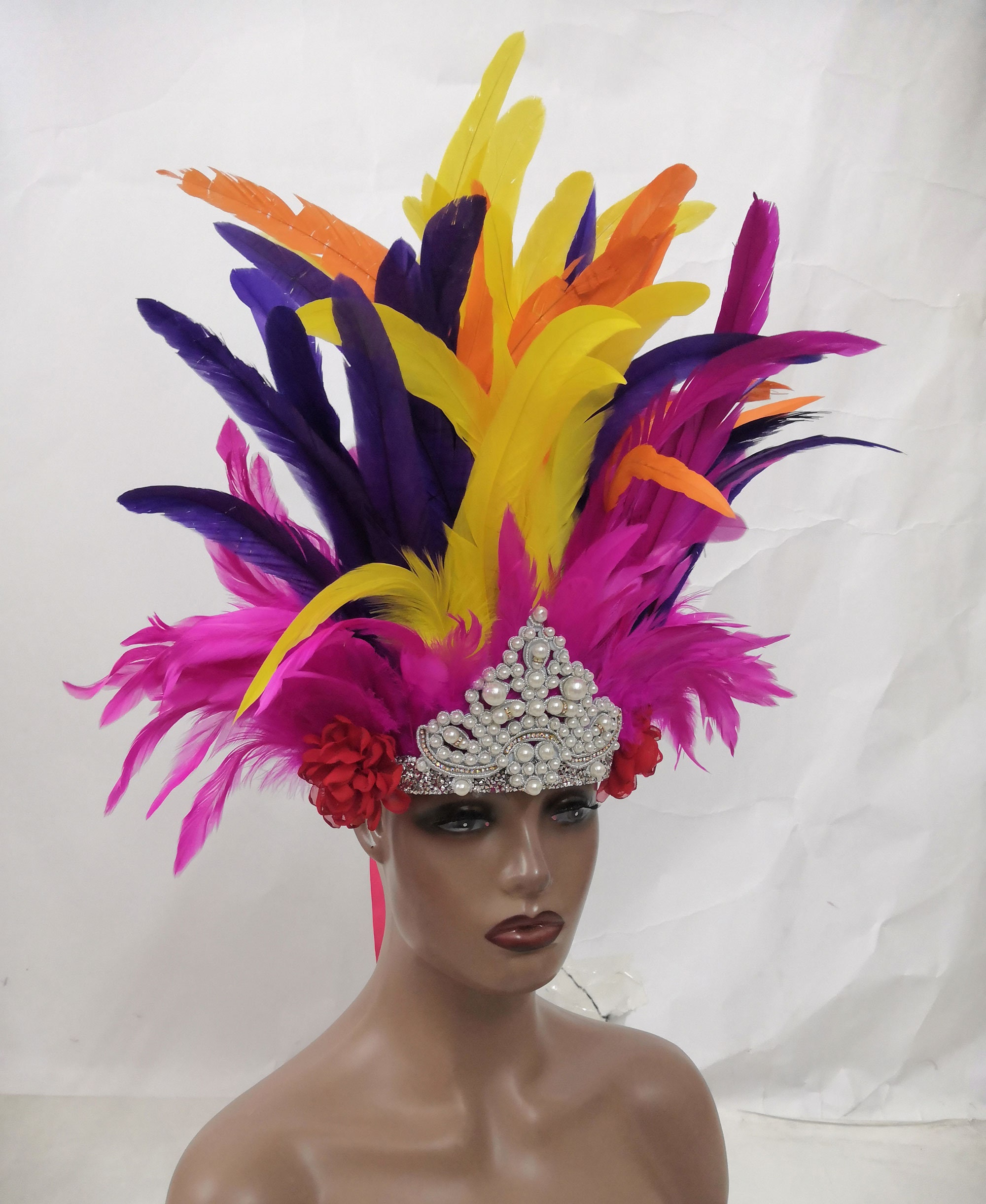 Carnival Feather Crown Festival Feather Headpiece Feather Headdress ...