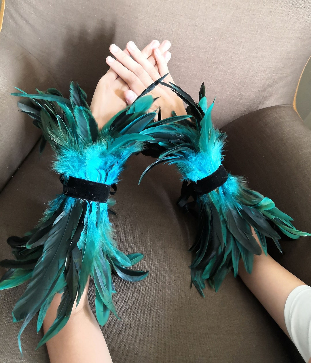 1 Pair Soft Rooster Feather Cuff Wrist Cuff, Anckle Cuff, Feather ...