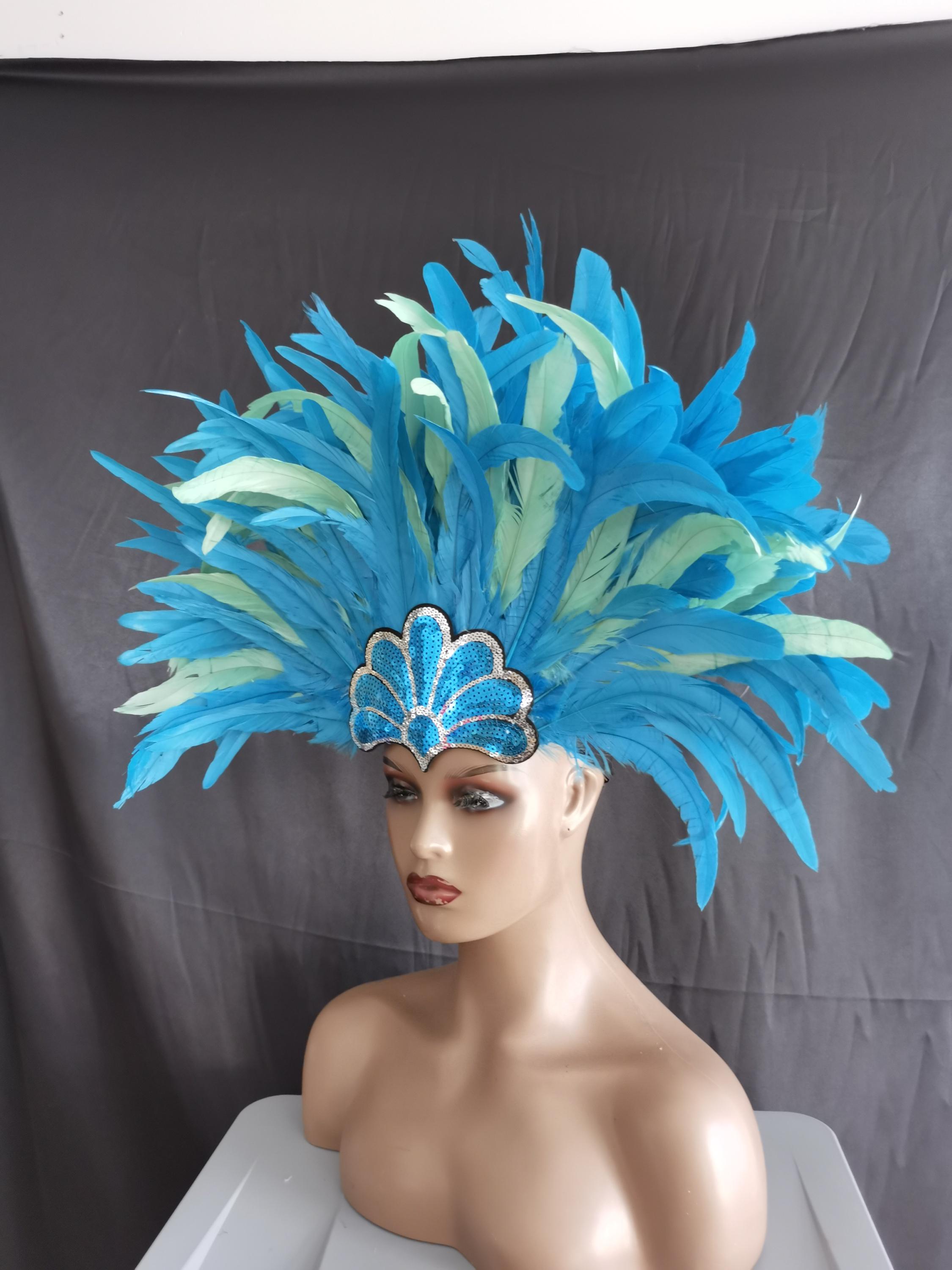 Mixed Color Carnival Feather Crown Festival Feather Headpiece Feather ...