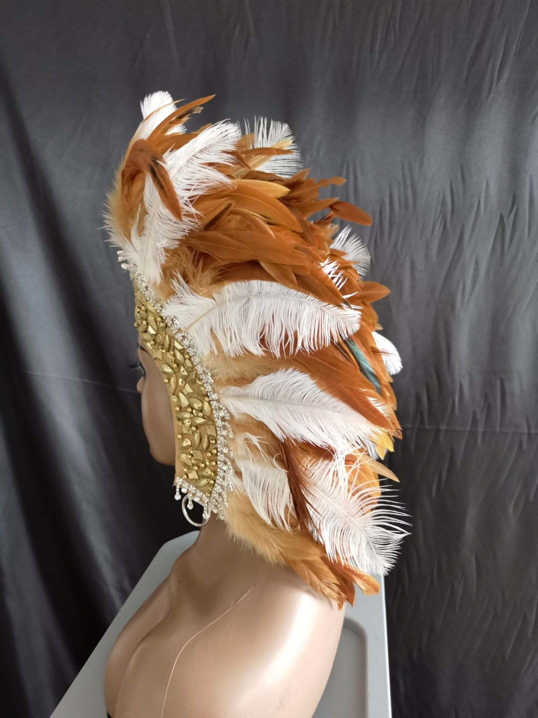 Tribe Headdress/festival Feather Headpiece/ Feather Headdress/ Showgirl ...