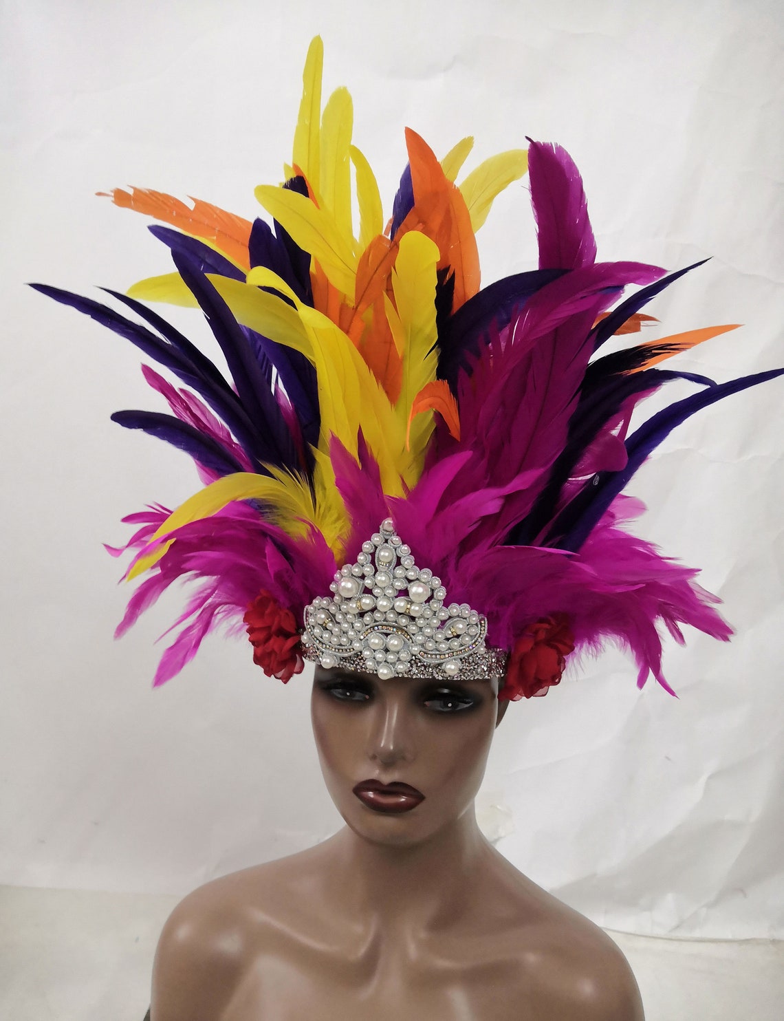 Carnival Feather Crown Festival Feather Headpiece Feather - Etsy