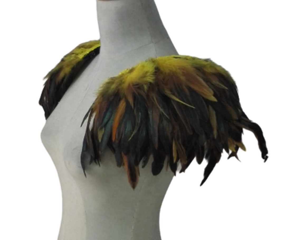 Burlesque Feather Epaulettes Halloween Carnival Shoulder Pieces ...