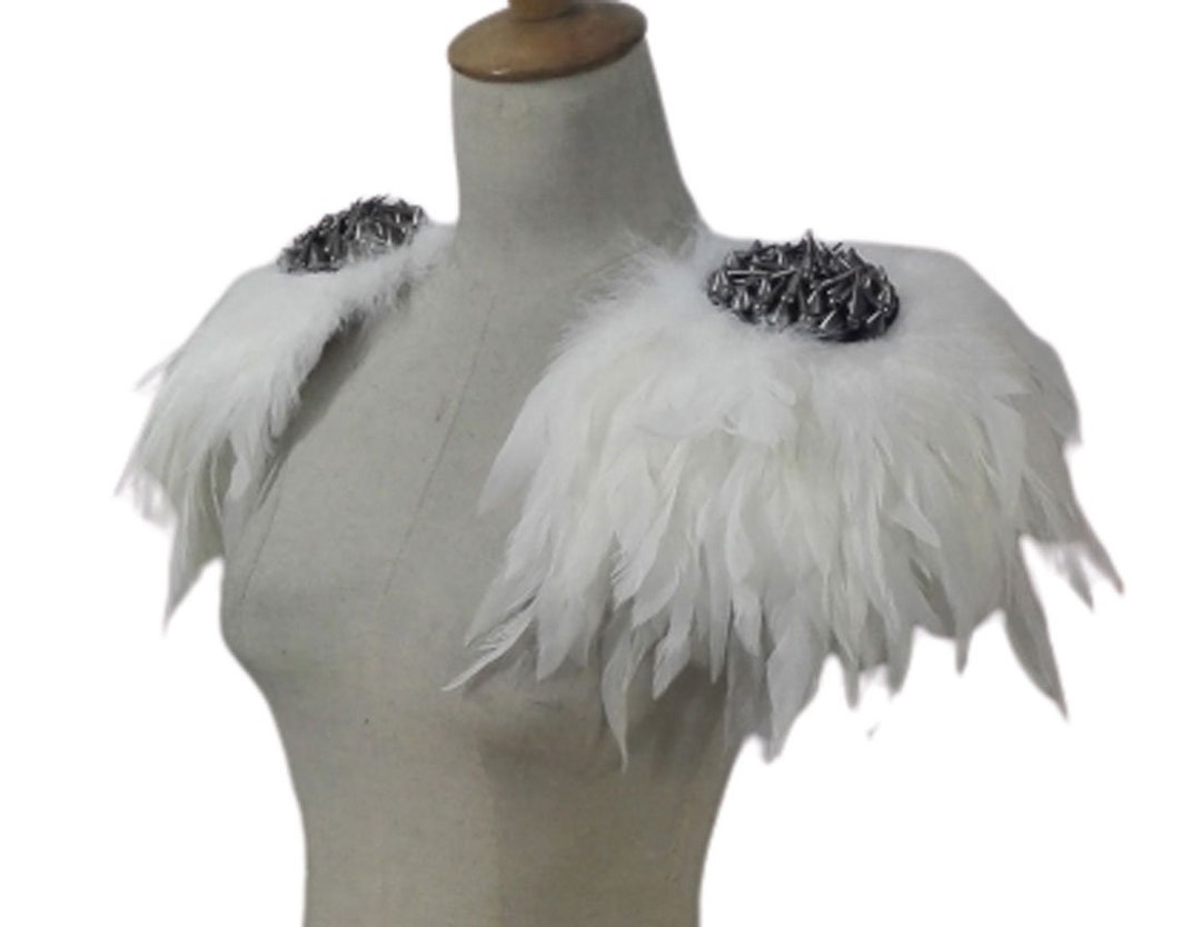 Burlesque Feather Epaulettes Halloween Carnival Shoulder Pieces ...
