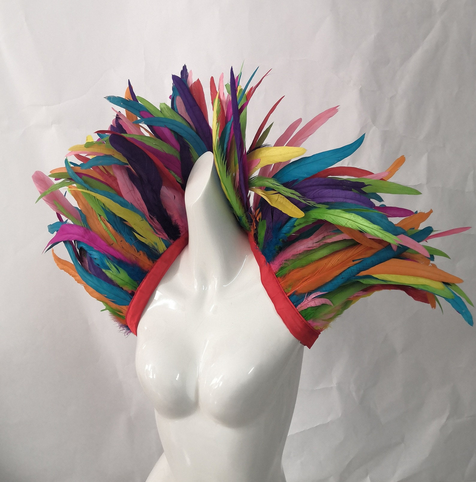 Multi Color Showgirl Feather Shawl Carnival Feather Scarf Stage Show ...