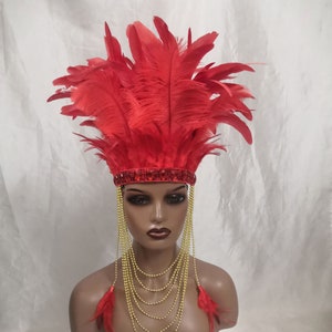 Carnival Feather Crown Festival Feather Headpiece Feather Headdress ...