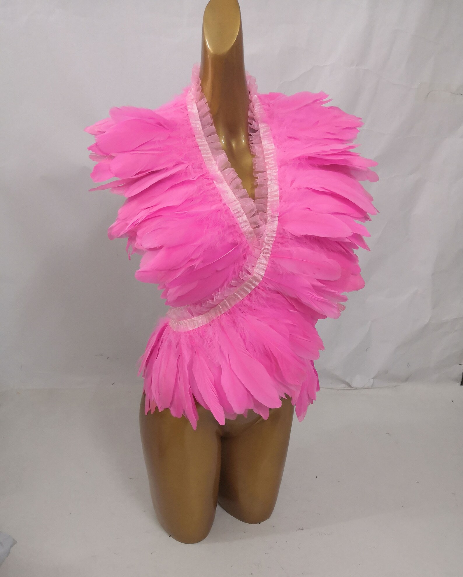 Reversible Feather Top Body Harness Carnival Feather Top Stage - Etsy