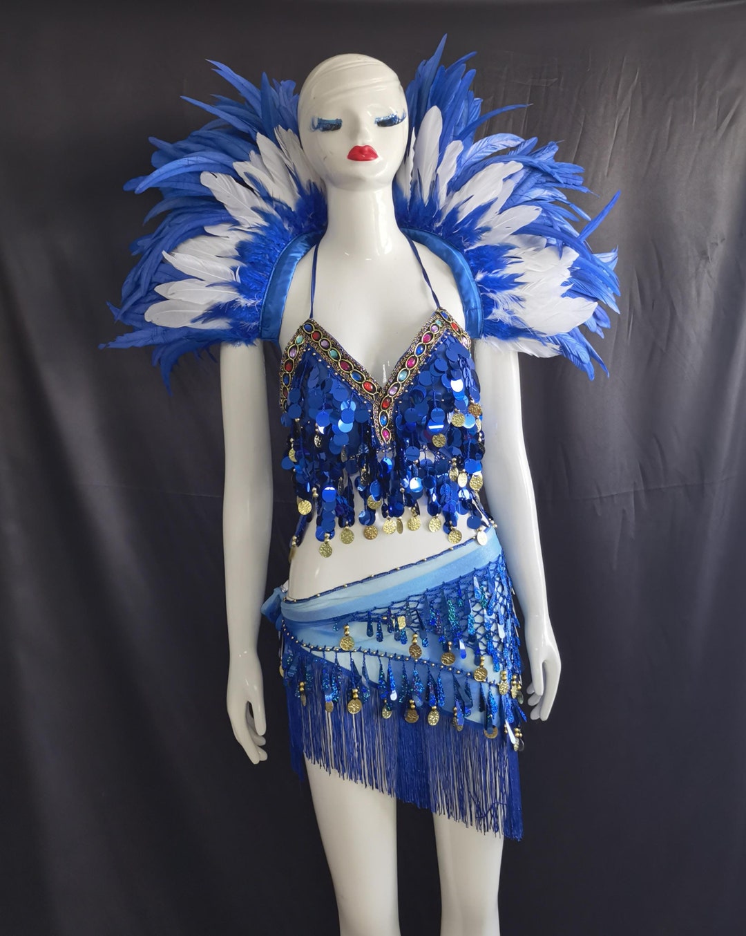 Royal Blue Carnival Costume/showgirl Outfit/ Stage Show Costume/ Rave ...