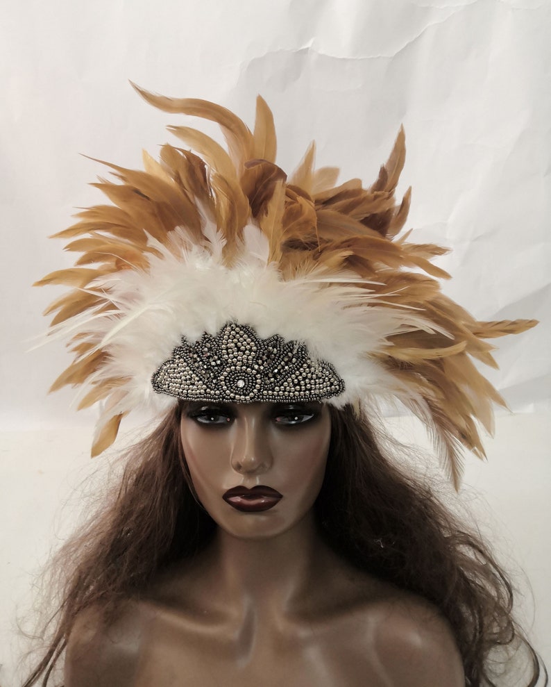 Carnival Feather Crown Festival Feather Headpiece Feather - Etsy