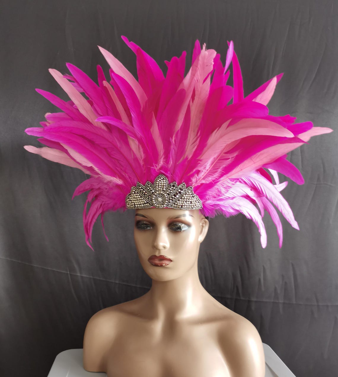 Carnival Feather Crown/ Festival Feather Headpiece/ Feather Headdress ...