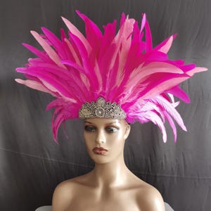 Carnival Feather Crown/ Festival Feather Headpiece/ Feather Headdress ...