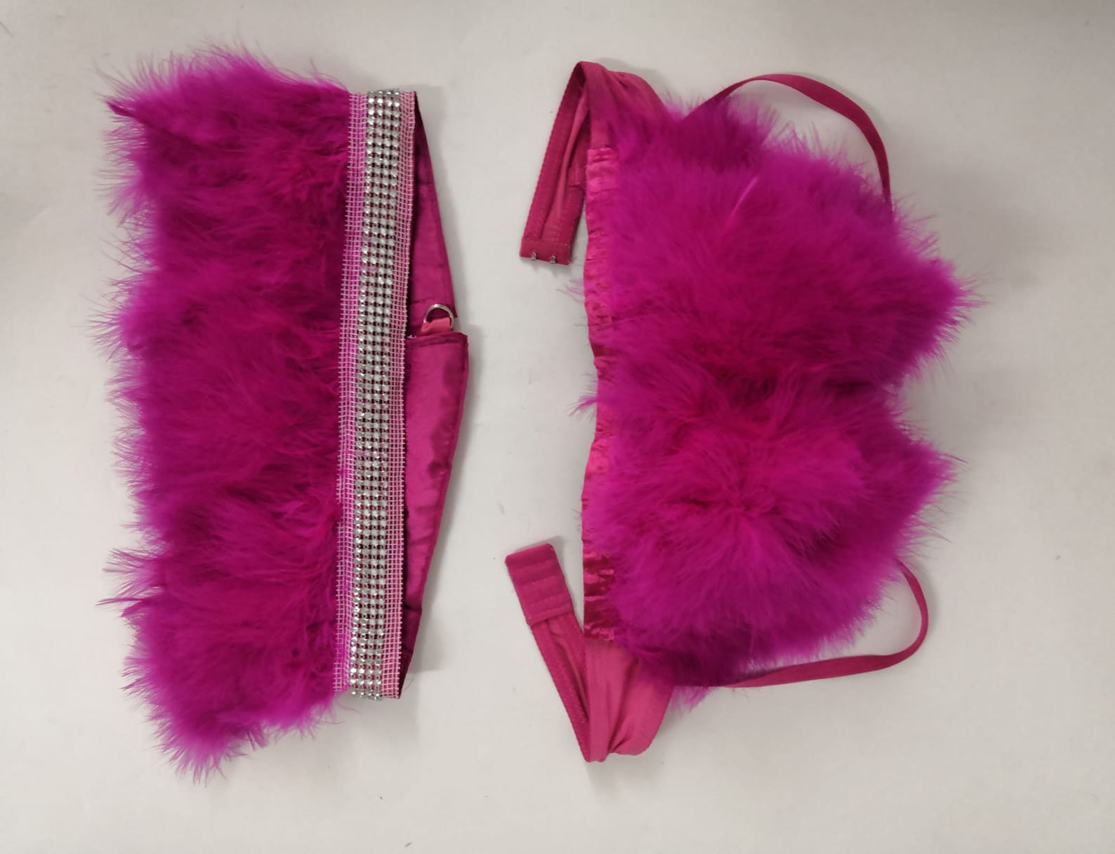 2pcs Fluffy Costume Set Showgirl Bra and Belt Set - Etsy