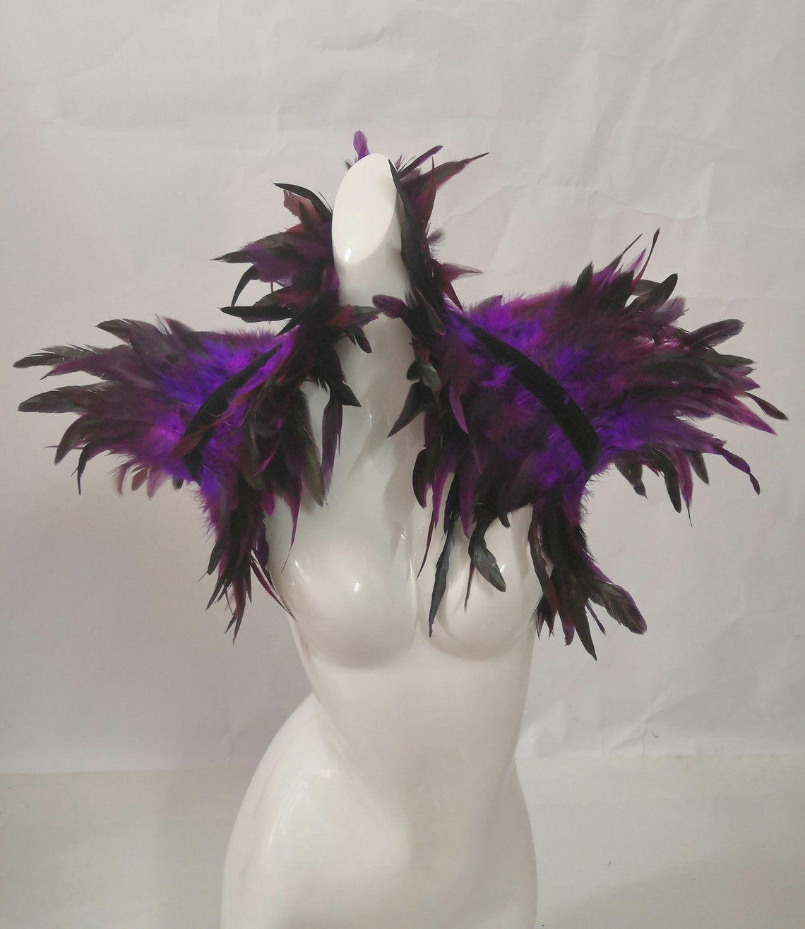 Reversible Burlesque Gothic Feather Collar/ Halloween Carnival - Etsy