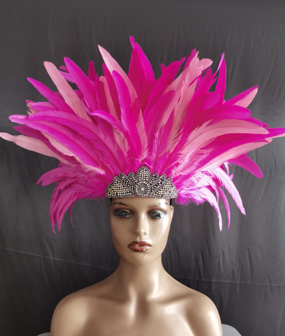 Carnival Feather Crown/ Festival Feather Headpiece/ Feather Headdress ...