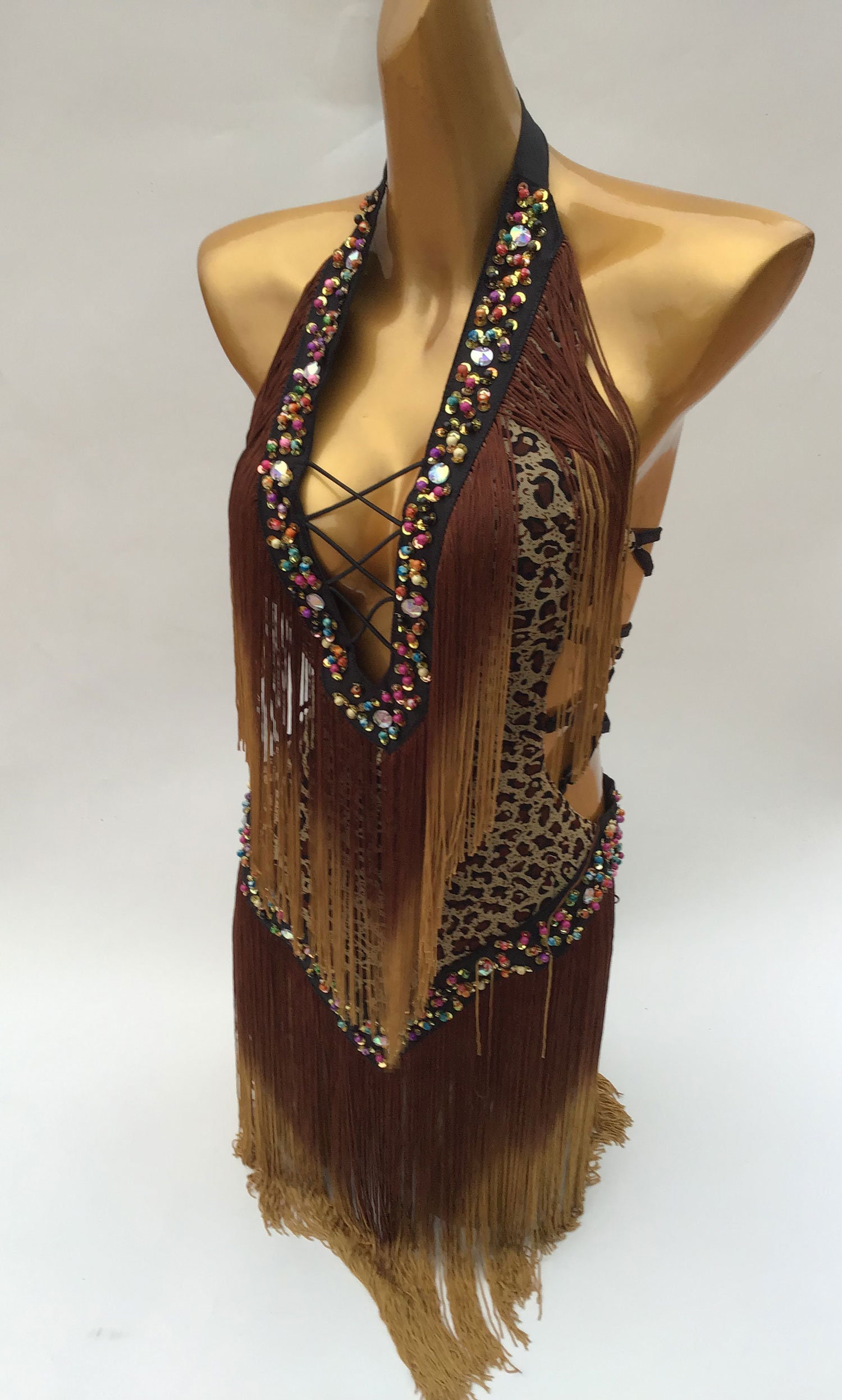 Tassel and Beads Showgirl Outfit Stage Show Costume Rave Outfit Las ...