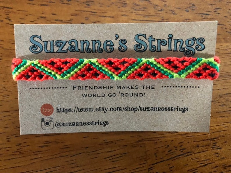 Watermelon Pattern Friendship Bracelet | Etsy
