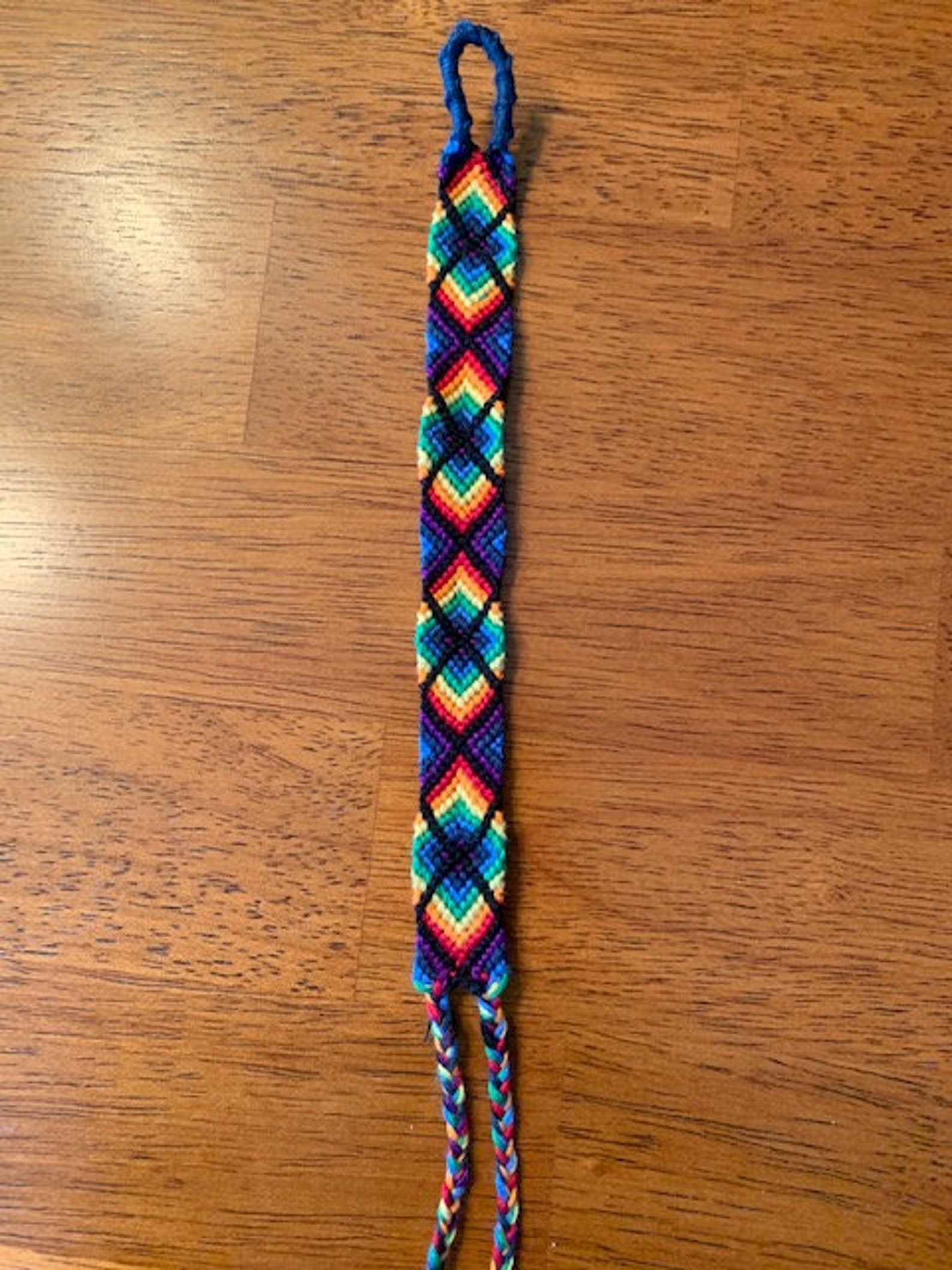 Rainbow Diamond Criss Cross Patterned Handmade Woven Friendship ...