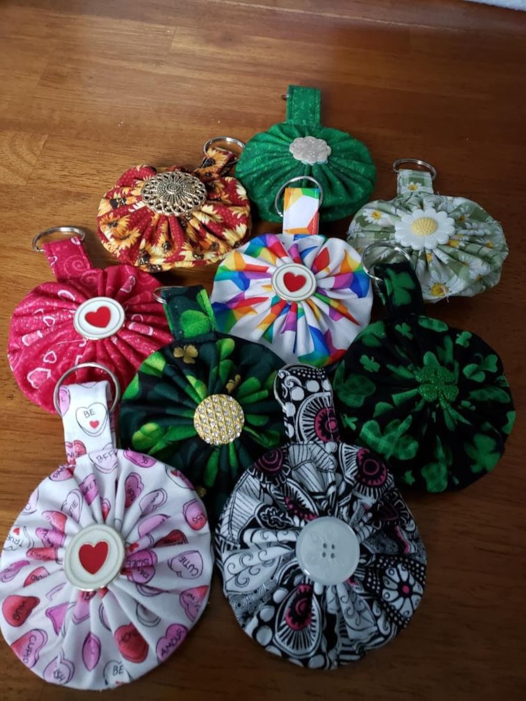 Jumbo Yo-yo Fabric Key Chain | ONE (1) | 4x4 Inches | 100% Cotton ...