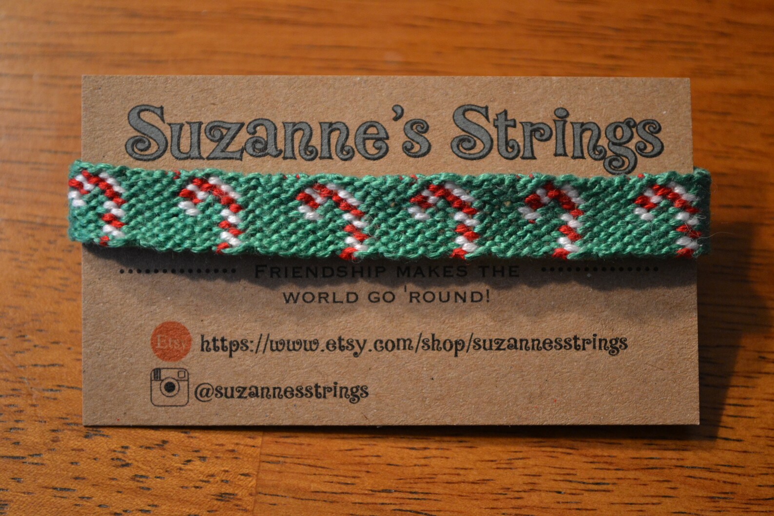 Handmade Woven Candy Cane Friendship Bracelet Perfect for - Etsy
