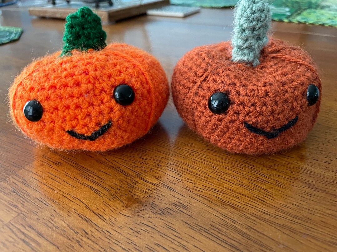 Small Crochet Pumpkin Plushie | Physical Plushie | 4x5in | Amigurumi ...