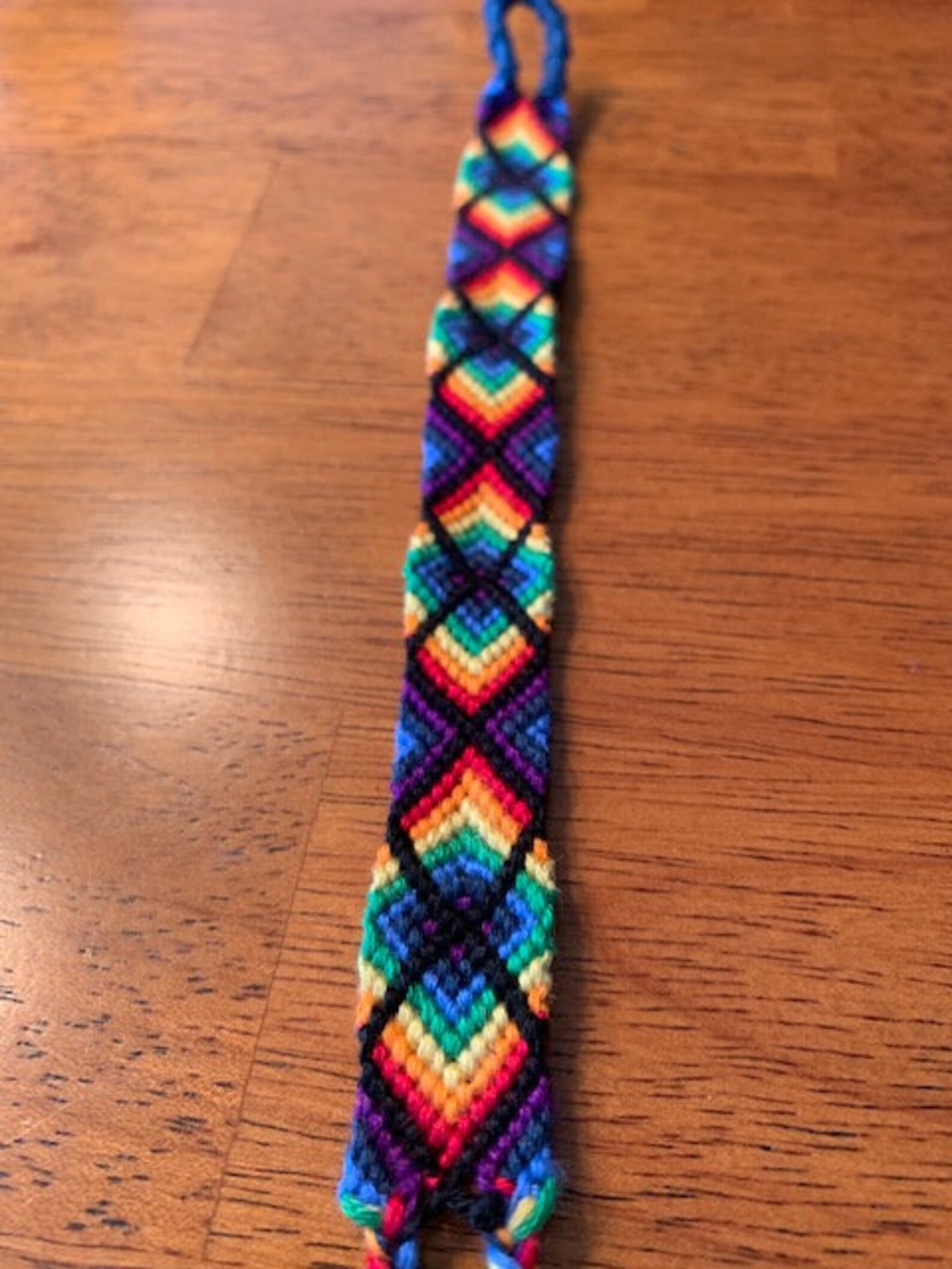 Rainbow Diamond Criss Cross Patterned Handmade Woven Friendship ...