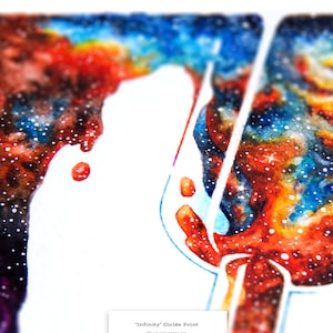 Infinity - Fine Art Print From Space Watercolor Painting - Surreal Art ...