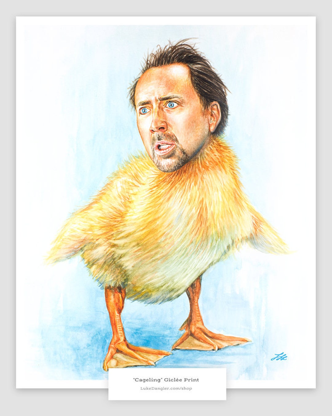 Nicolas Cage Duck - Fine Art Print From Nic Cage Watercolor Painting ...