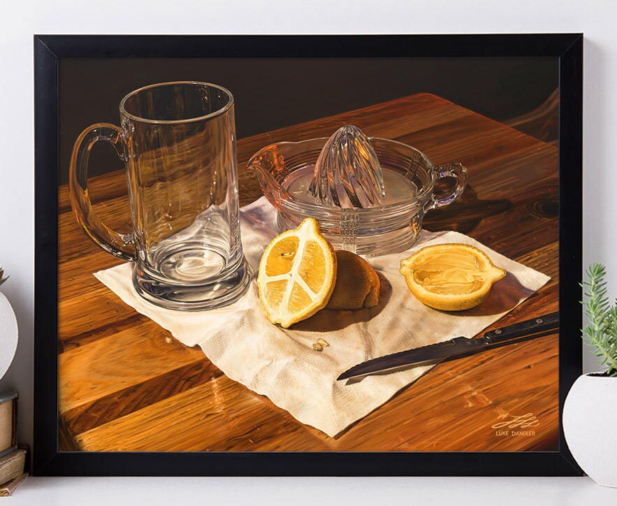 Peace of Fruit Art Print - Lemon Peace Sign Food Still Life Print sold ...