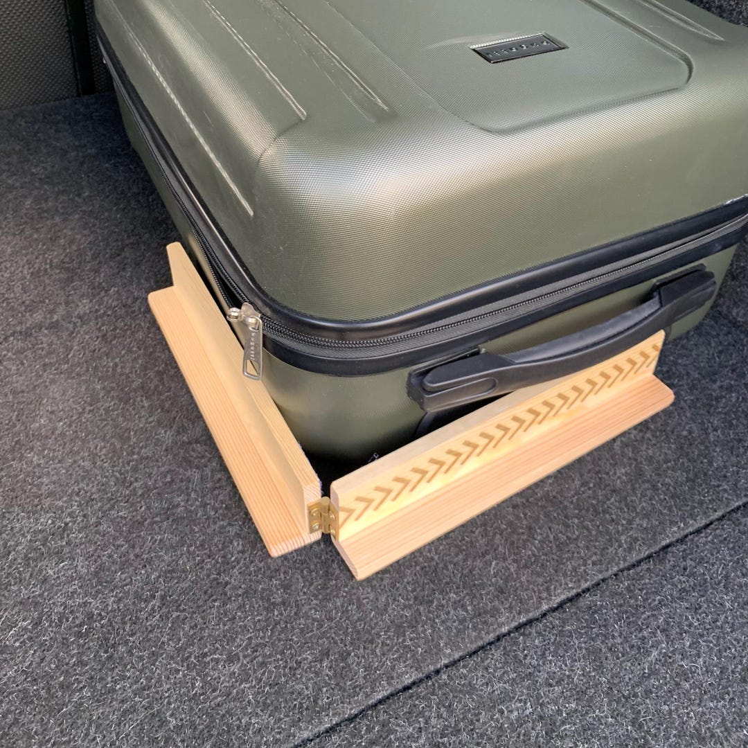 Foldable Wooden Trunk Stopper – Velcro Bag Holder With Hinge - Etsy