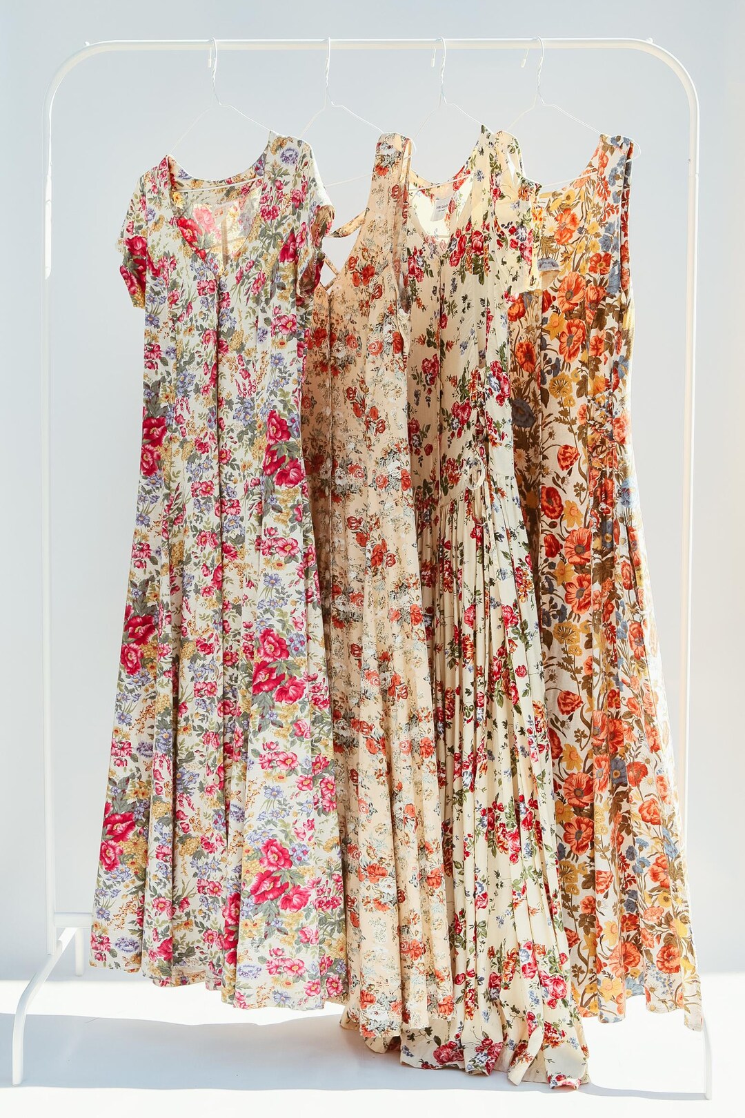 Vintage 90s Romantic Floral Maxi Dresses / Romantic Summer Dress ...