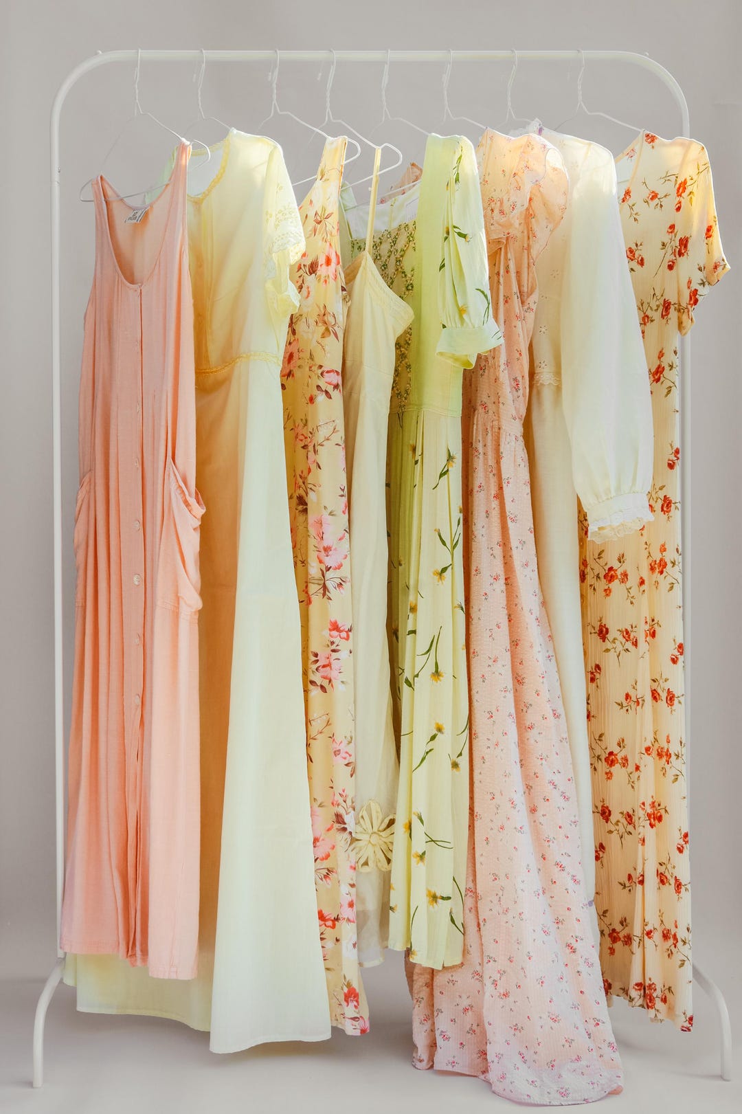 Vintage 70s 90s Pastel Floral Maxi Dresses / Vintage Pastel Gowns ...