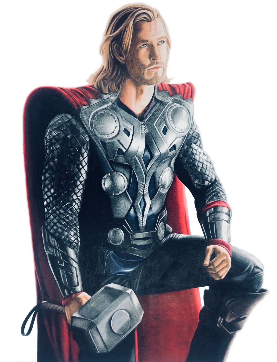 Hyperrealistic Drawing of Thor – Marvel Fan Art - Avengers Collectible ...