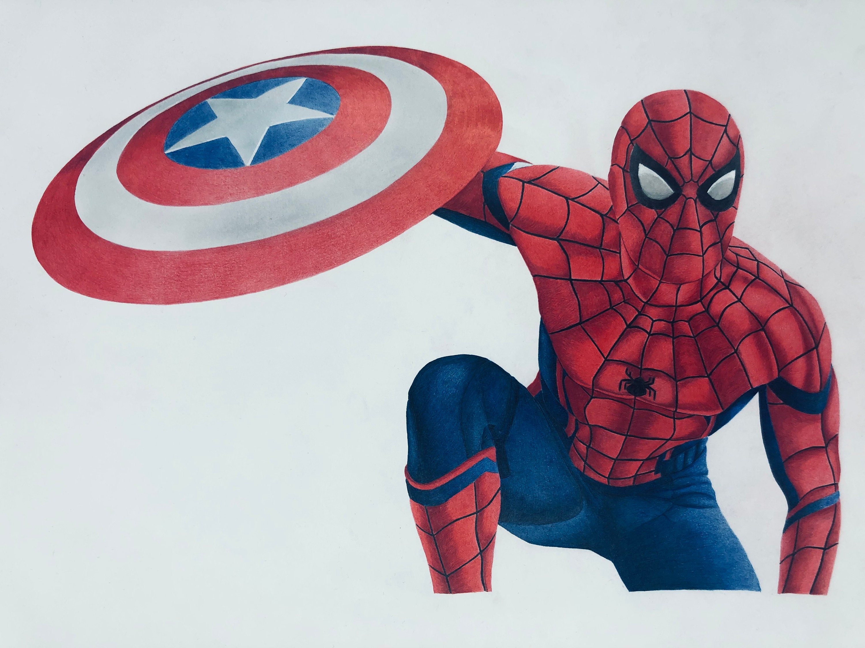Spider Man And Captain America Drawing