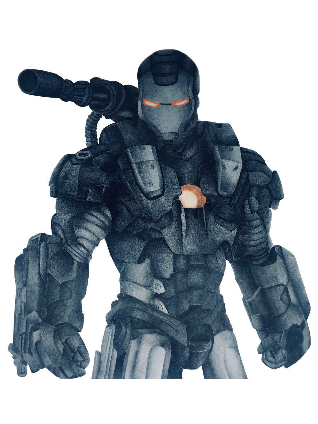 Hyperrealism Drawing of War Machine – Marvel Fan Art, Realistic Pencil ...