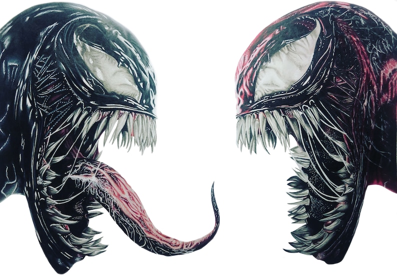 Hyperrealistic Drawing of Venom & Carnage – Marvel Fan Art - Fine Art ...
