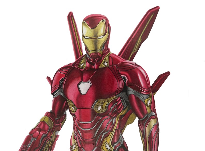 Hyper-realistic Drawing of Iron Man – Marvel - Avengers Collectible - Etsy