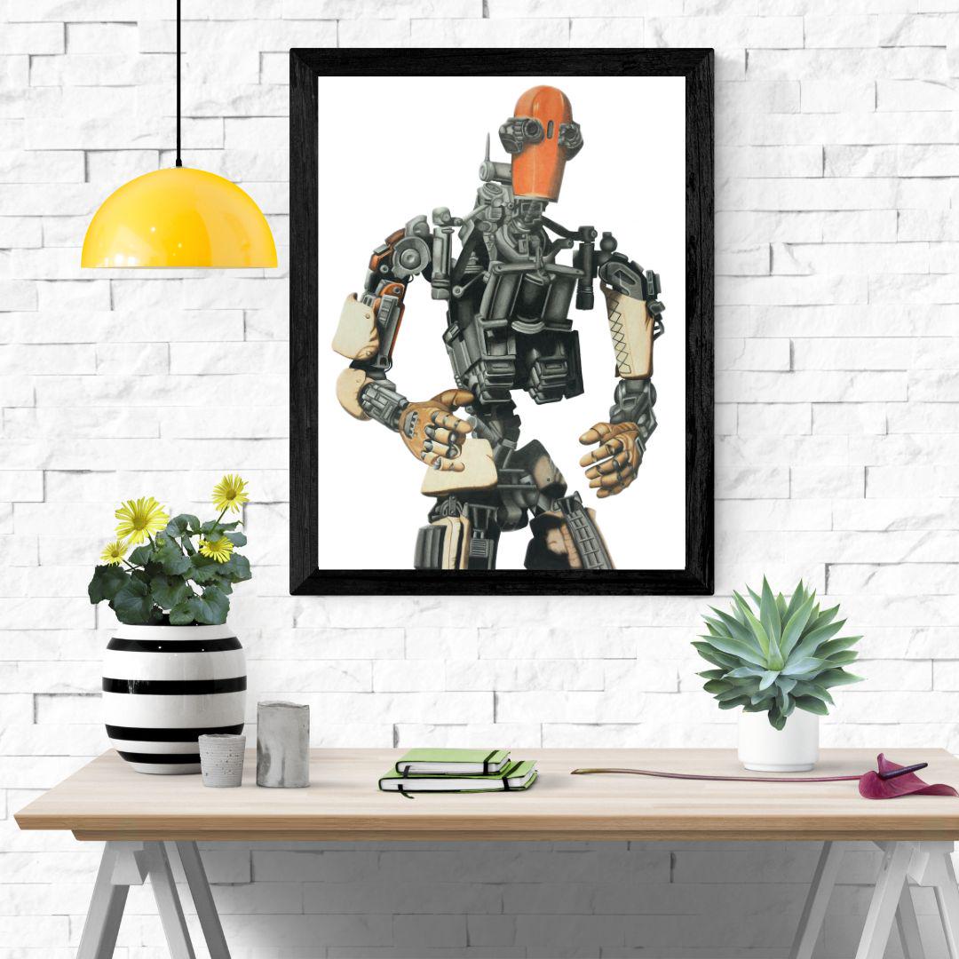 Hyperrealism Drawing of "jeff the Robot" From Finch–fine Art Print ...