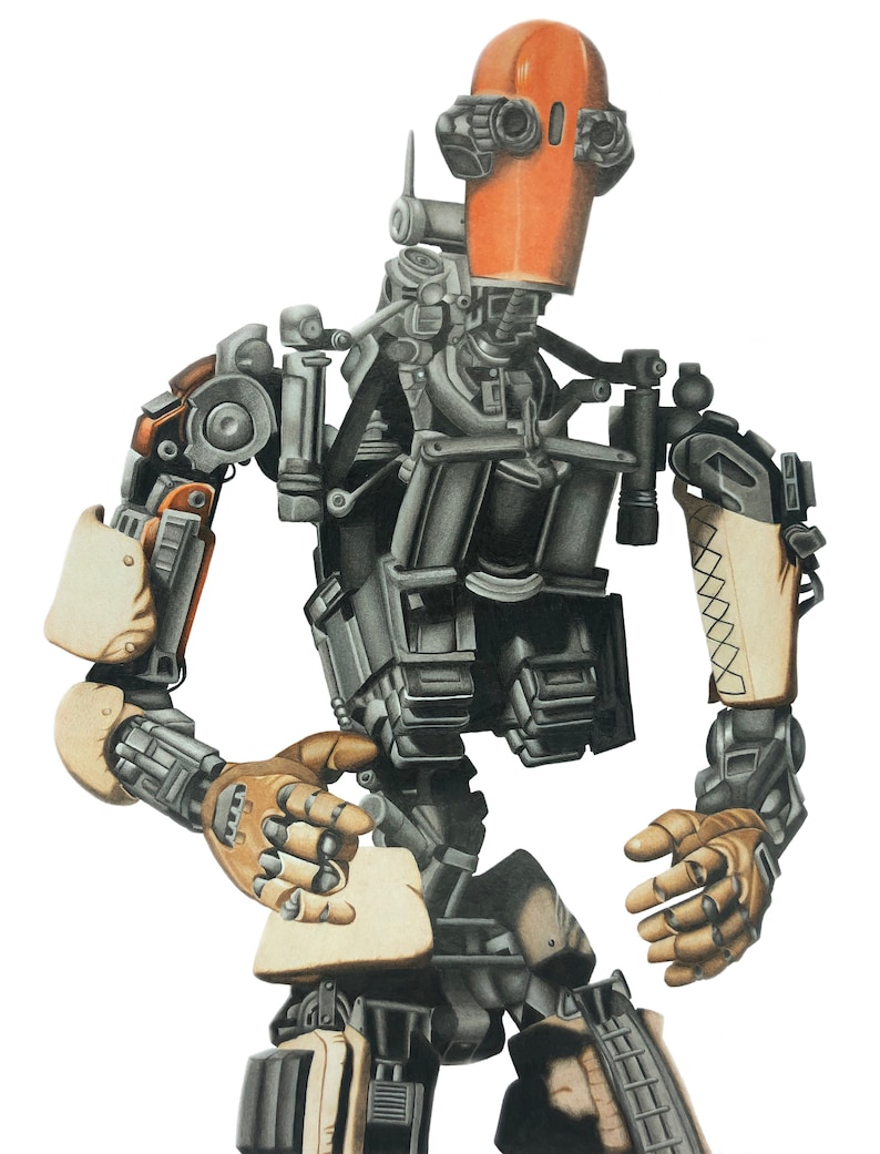 Hyperrealism Drawing of "jeff the Robot" From Finch–fine Art Print ...