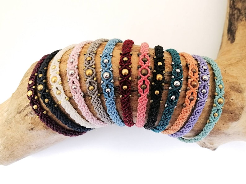 Macrame Bracelet Infinity with metal beads | Etsy