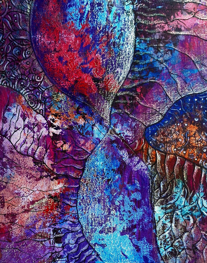 4,,unfathomable Depths,,-elegant Abstract,canvas, Acrylic, Oil Pastel ...