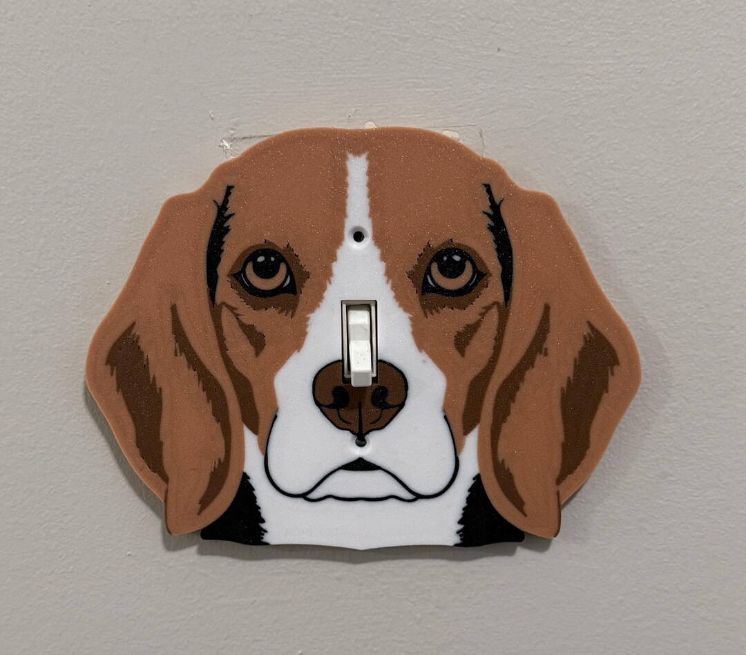 3d Printed Multi-color Beagle Light Switch Cover - Unique Dog Decor - Etsy