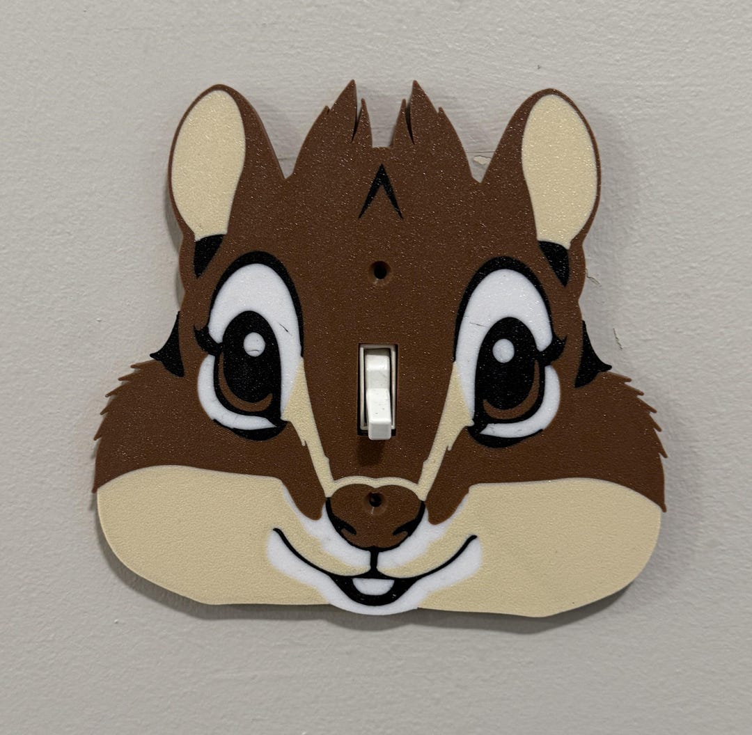 3d Printed Multi-color Chipmunk Light Switch Cover - Etsy