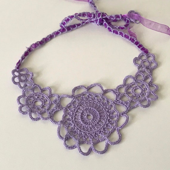 Choker Necklace Crochet Choker Crochet Jewelry Crochet - Etsy