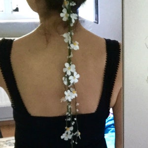 White Daisy Flower Crochet Necklace, Turkish Belt, Summer Pendant ...