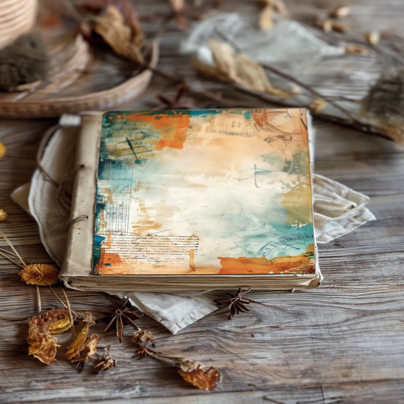 12 Mysterious Notes Pages Abstract Junk Journal Ephemera Vintage ...