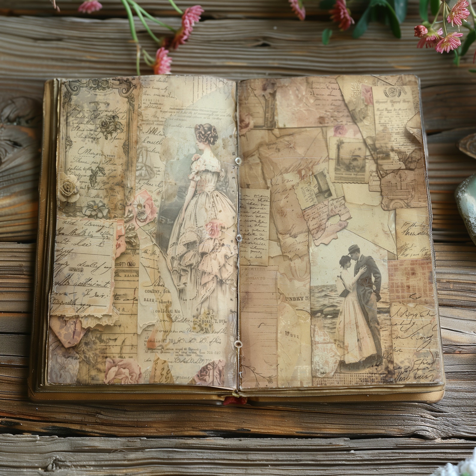 4 Vintage-inspired Junk Journal Pages Digital Antique Letters Printable ...