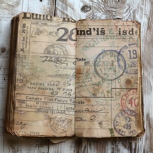 4 Vintage Travel Ephemera Collage Sheets Printable Junk Journal ...