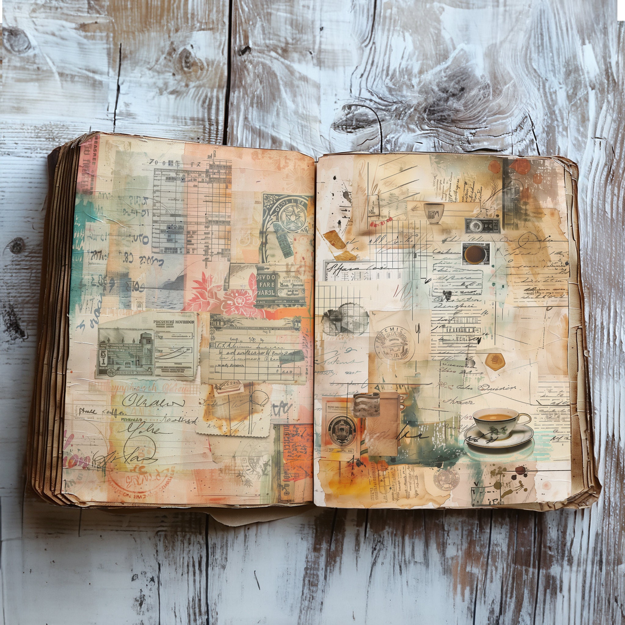 Urban Chaos 12 Junk Journal Pages Vintage-inspired DIY Scrapbooking ...