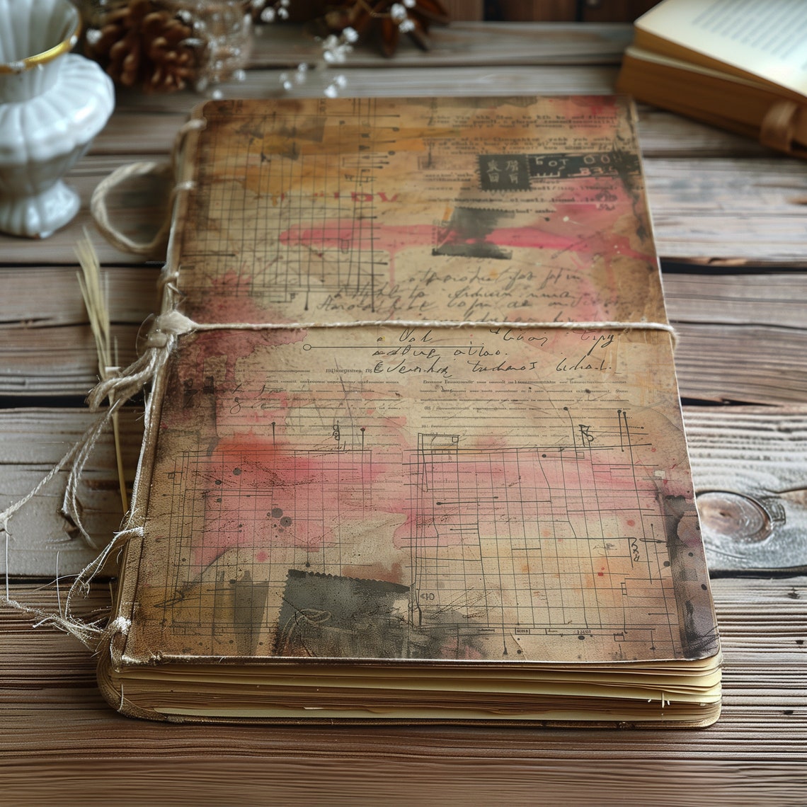 12 Elegant Manuscripts Pages Antique Collage Junk Journal Vintage ...